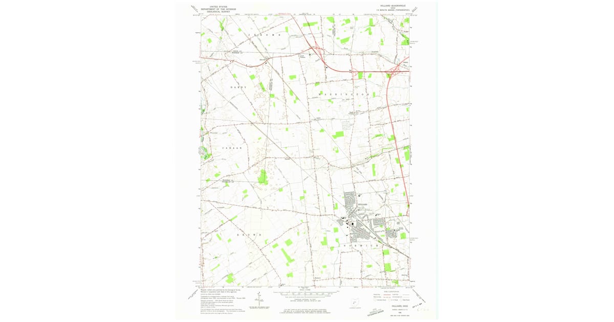 1966 Map of Hilliard, OH — High-Res, 1974 Print #2 | Pastmaps