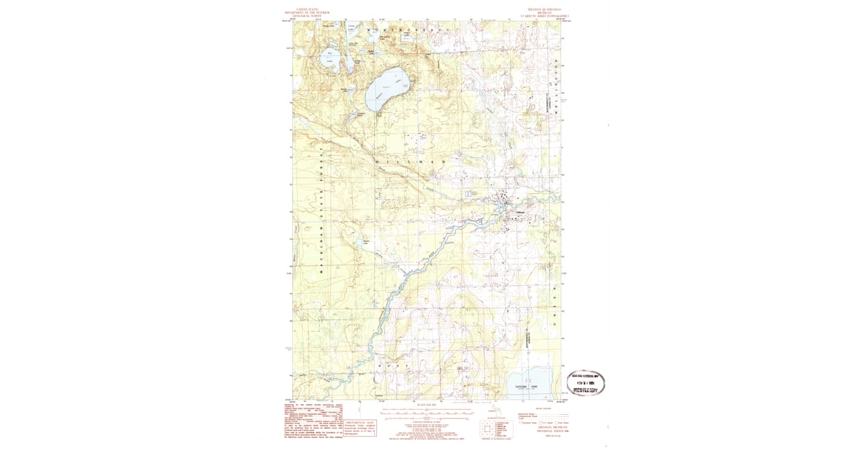 1986 Map of Hillman, MI — High-Res | Pastmaps