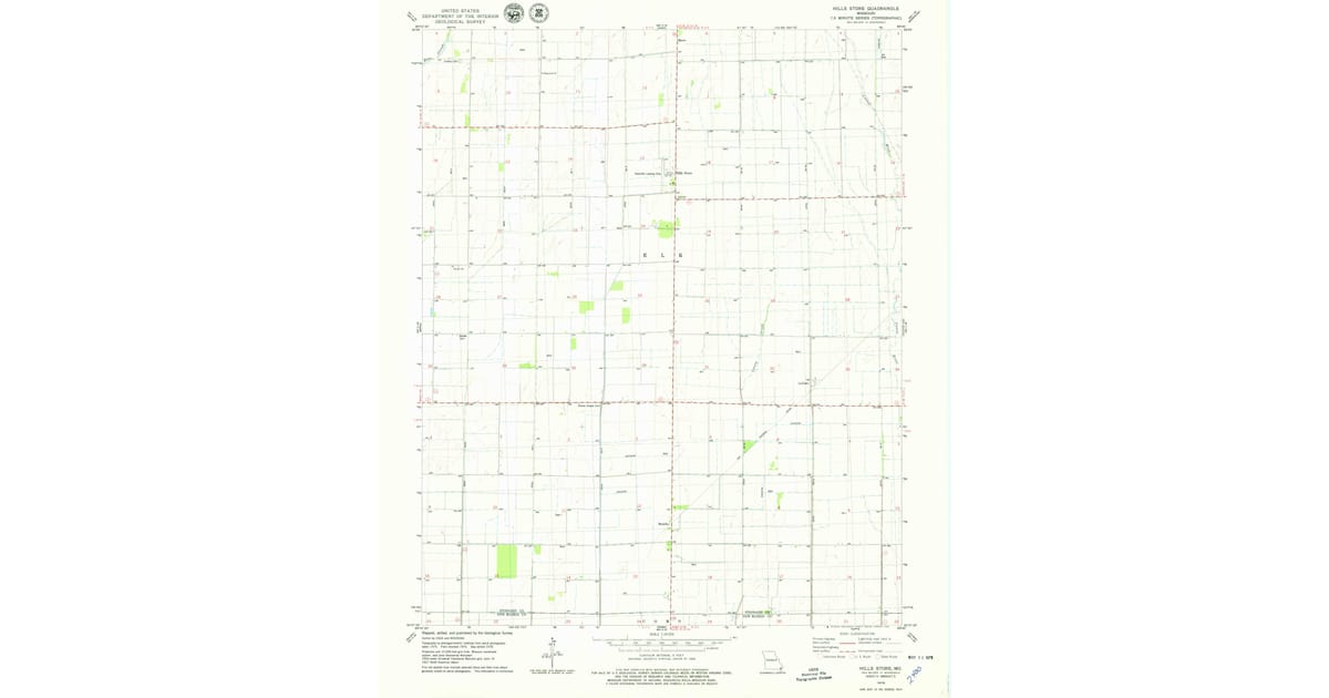 1978 Map of Hills Store, Stoddard County, MO — High-Res | Pastmaps