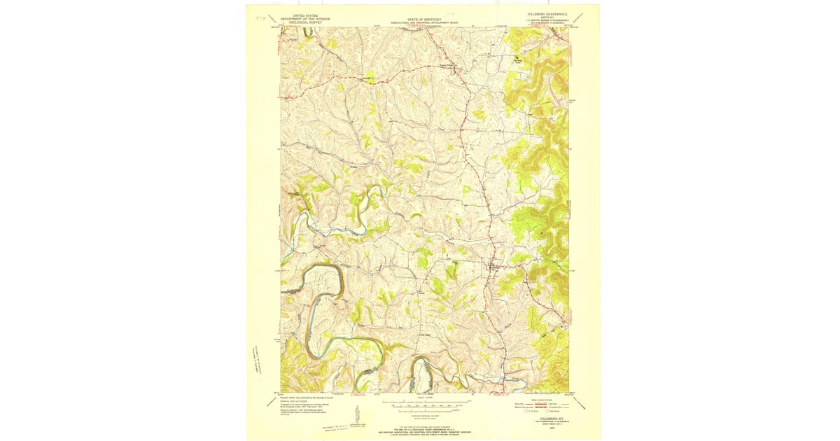 1951 Map of Hillsboro, Fleming County, KY — High-Res | Pastmaps