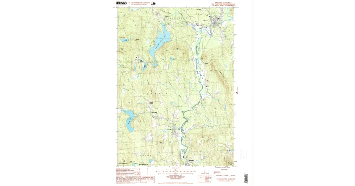 1995 Map of Hillsboro, Hillsborough County, NH — High-Res | Pastmaps