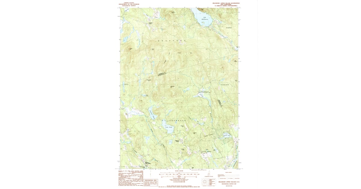 1987 Map of Hillsboro Upper Village, Hillsborough County, NH — High-Res ...