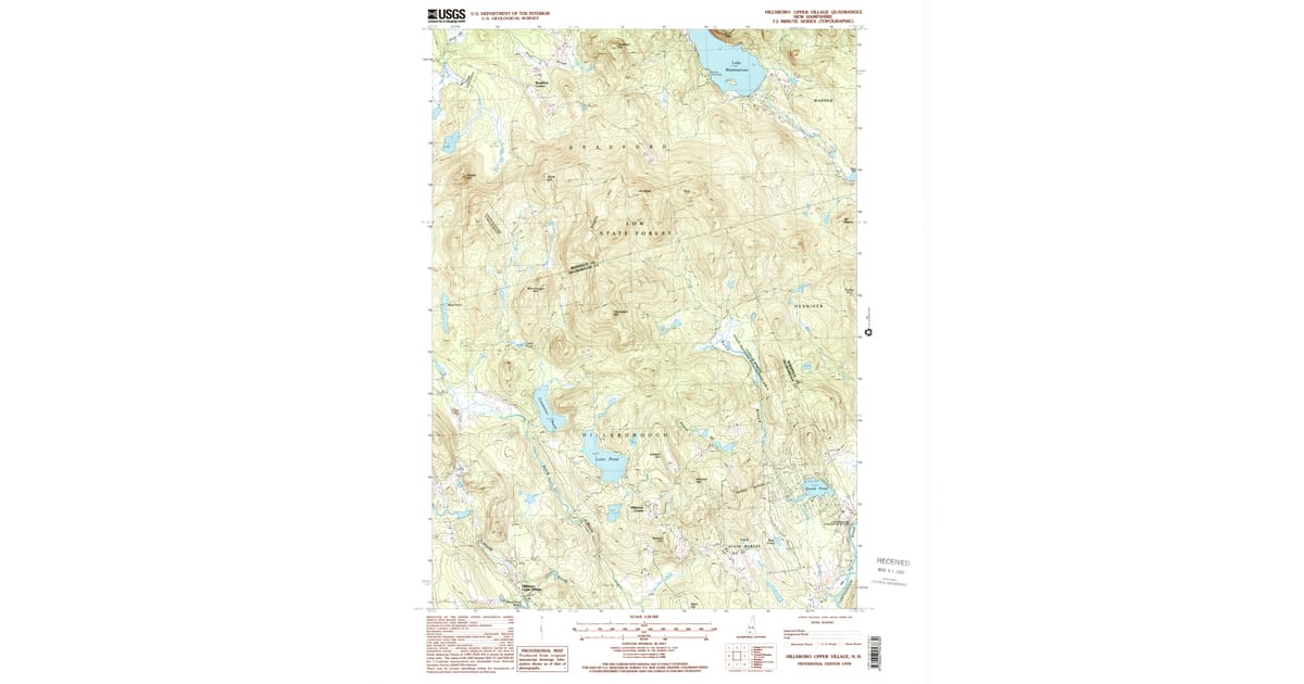1998 Map of Hillsboro Upper Village, Hillsborough County, NH — High-Res ...