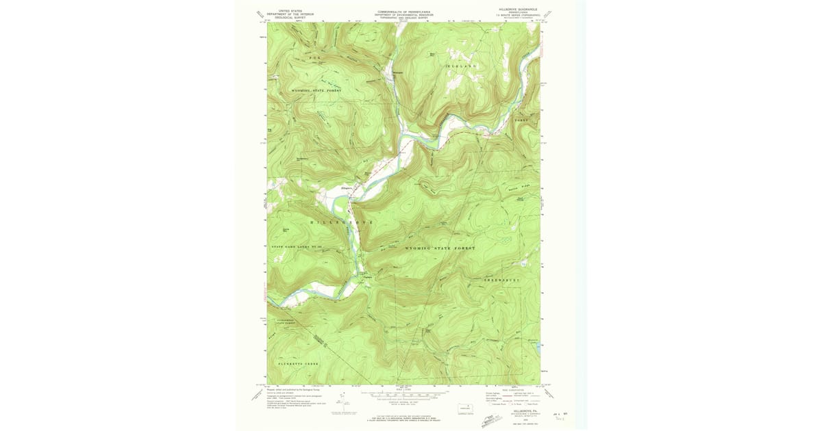 1970 Map of Hillsgrove, Sullivan County, PA — High-Res | Pastmaps