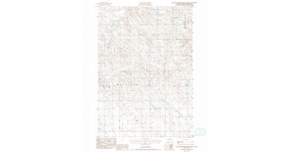 1983 Map of Hilltop Diamond Ring Ranch, Haakon County, SD — High-Res ...