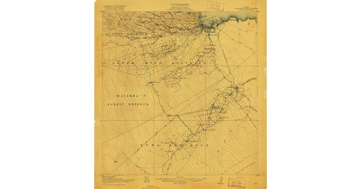 Old Maps of Hilo, HI for Academic Research | Pastmaps