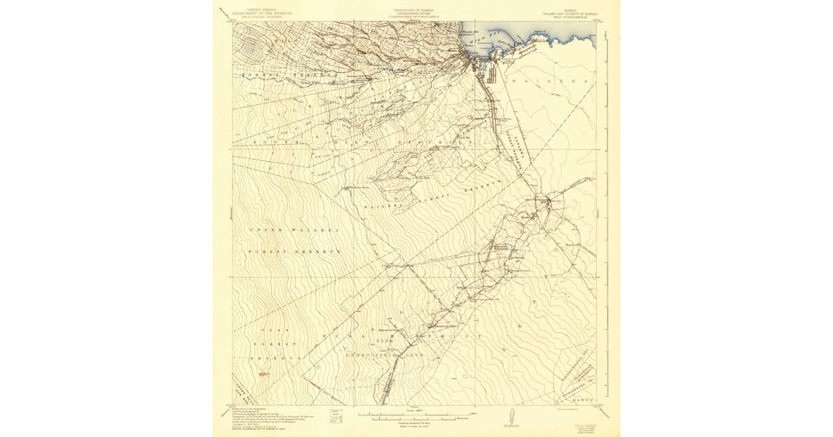 1932 Map of Hilo, HI — High-Res, 1943 Print | Pastmaps