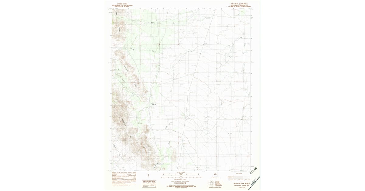 1982 Map of Hilo Peak, Hidalgo County, NM — High-Res | Pastmaps