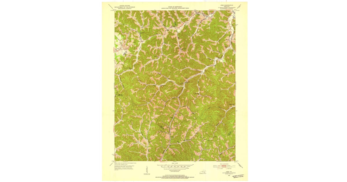 1952 Map of Hima, Clay County, KY — High-Res | Pastmaps