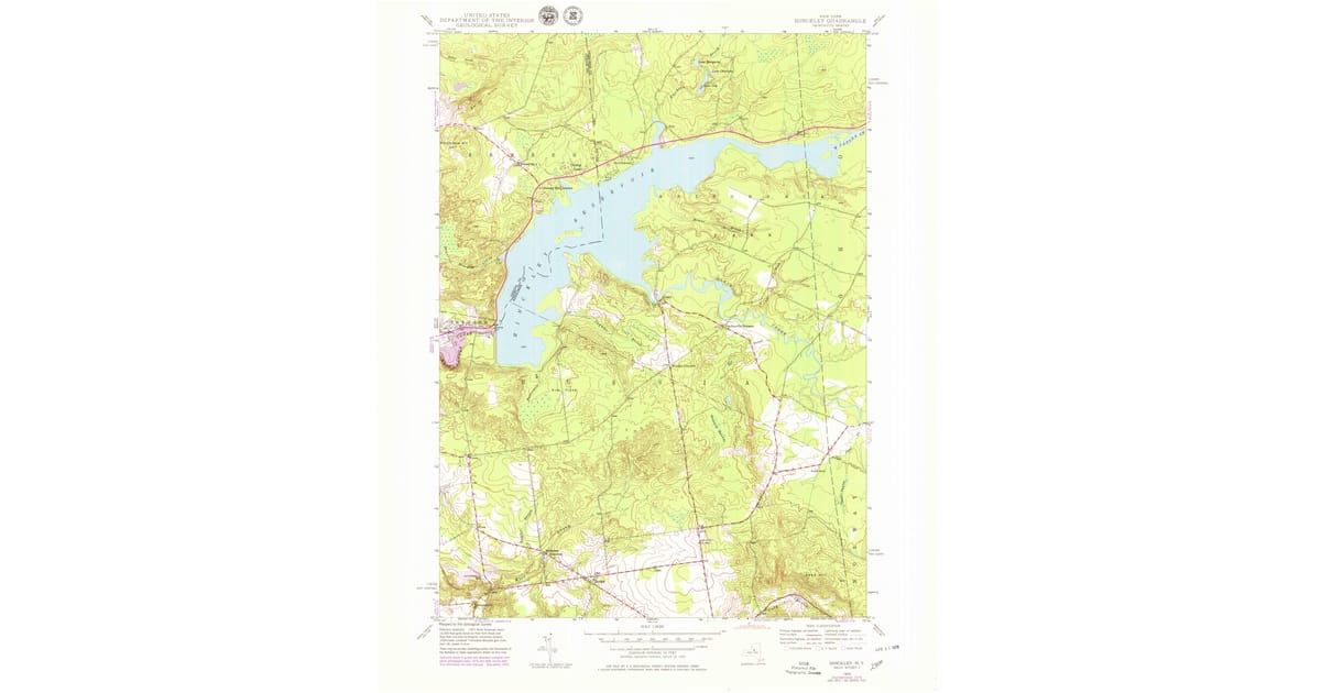 1946 Map of Hinckley, Herkimer County, NY — High-Res, 1979 Print | Pastmaps