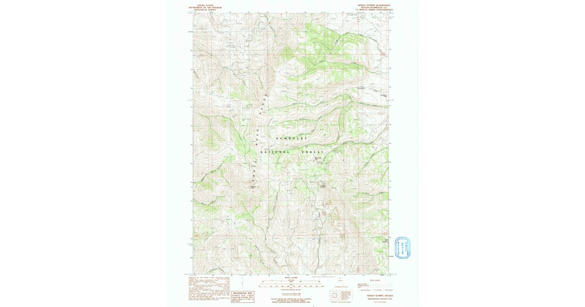1991 Map of Hinkey Summit, Humboldt County, NV — High-Res | Pastmaps
