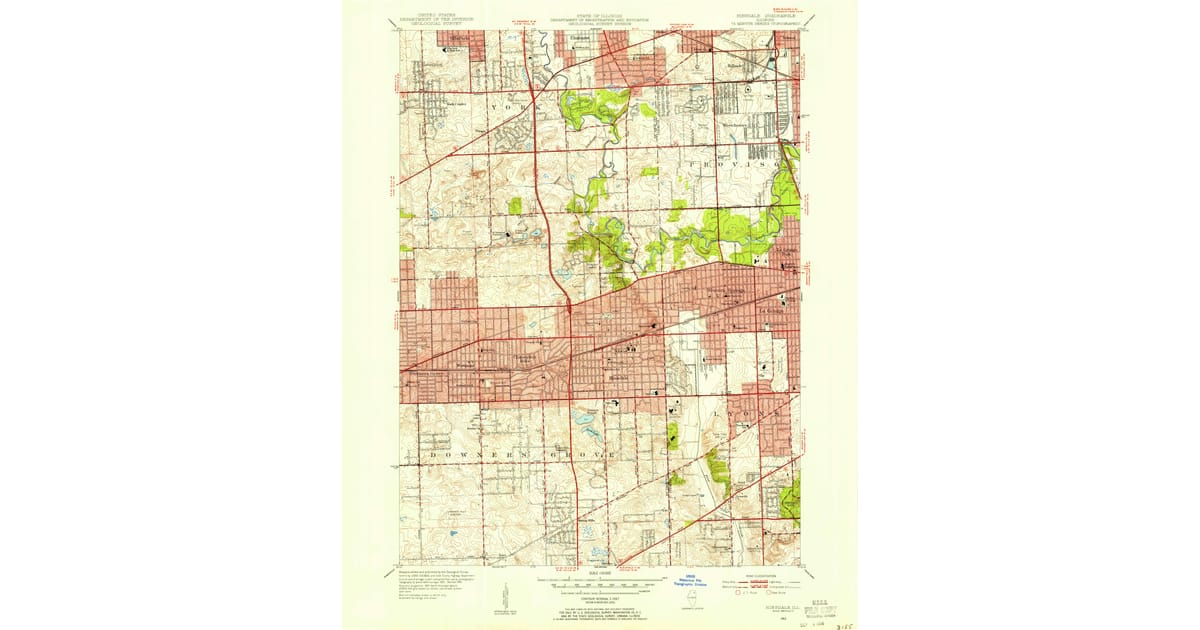1953 Map of Hinsdale, IL — High-Res | Pastmaps