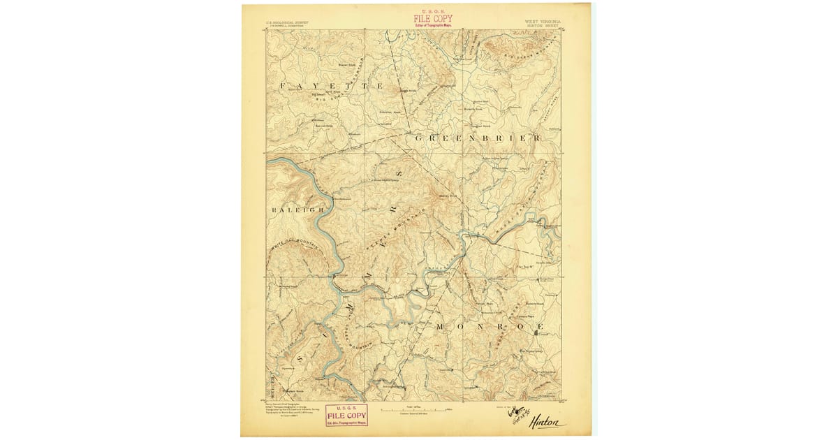 1892 Map of Hinton, WV — High-Res | Pastmaps