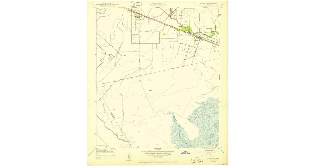 1950 Map of Hitchcock, TX — High-Res | Pastmaps