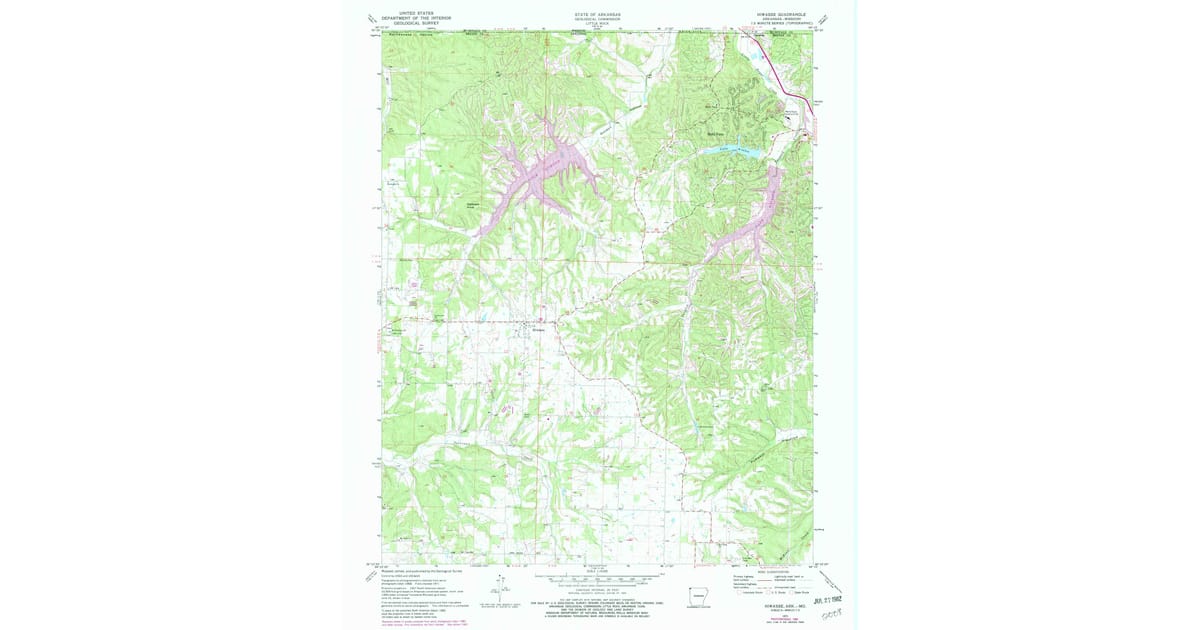 1971 Map of Hiwasse, Benton County, AR — High-Res, 1982 Print #2 | Pastmaps