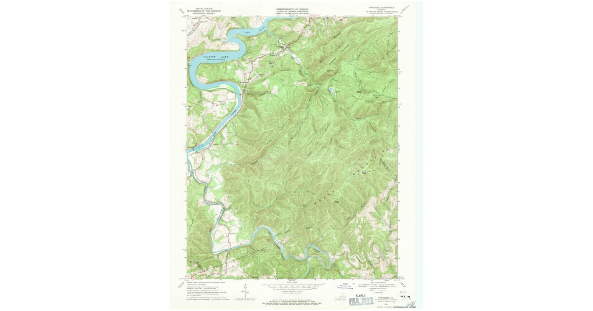 1968 Map of Hiwassee, VA — High-Res | Pastmaps
