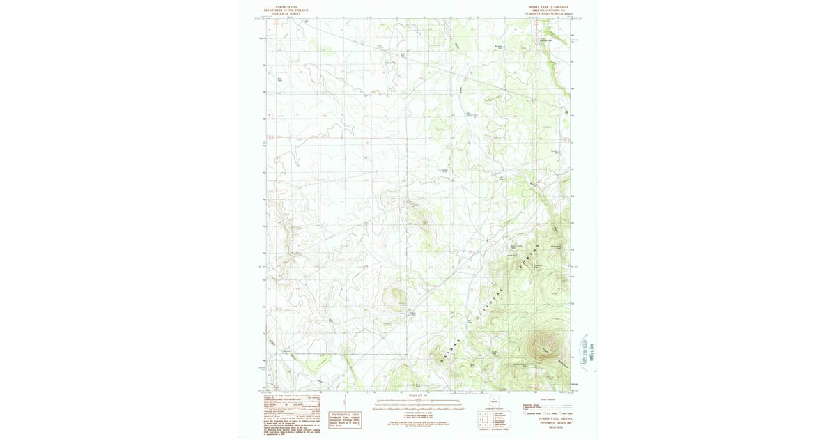 1989 Map of Hobble Tank, Coconino County, AZ — High-Res | Pastmaps