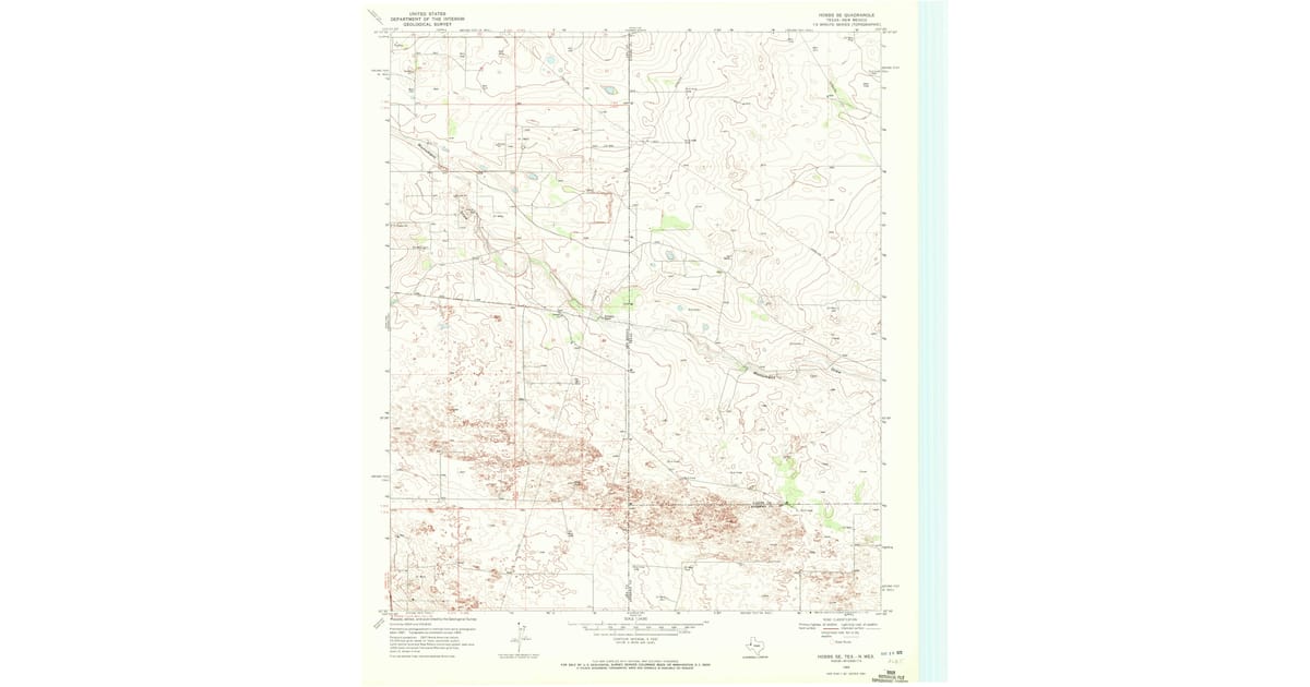 1969 Map of Hobbs SE, Gaines County, TX — High-Res | Pastmaps