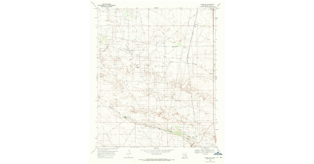 1969 Map of Hobbs SW, Lea County, NM — High-Res | Pastmaps