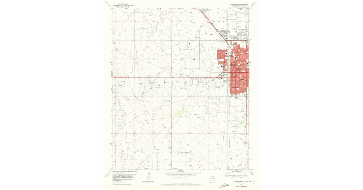 1969 Map of Hobbs West, Lea County, NM — High-Res | Pastmaps