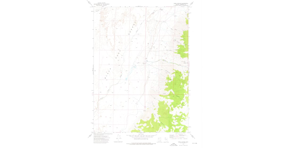 1972 Map of Hobo Canyon, Humboldt County, NV — High-Res | Pastmaps