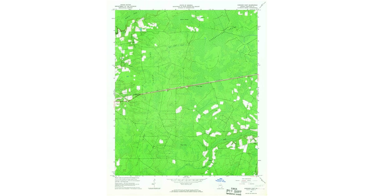 1966 Map of Hoboken East, Brantley County, GA — High-Res | Pastmaps