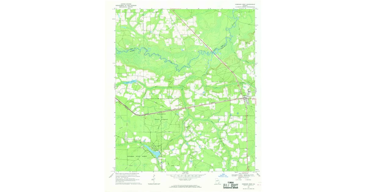 1967 Map of Hoboken West, Brantley County, GA — High-Res | Pastmaps