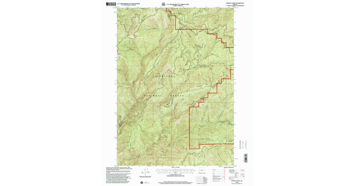 1998 Map of Hobson Horn, Josephine County, OR — High-Res | Pastmaps