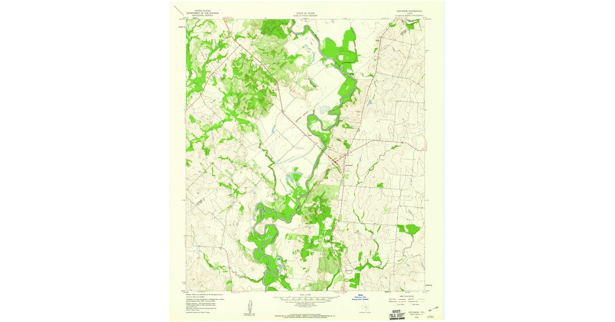 1959 Map of Hochheim, DeWitt County, TX — High-Res | Pastmaps