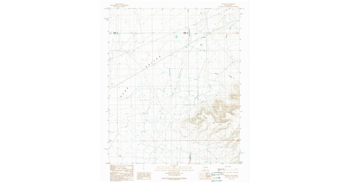 1989 Map of Hockett, Luna County, NM — High-Res | Pastmaps