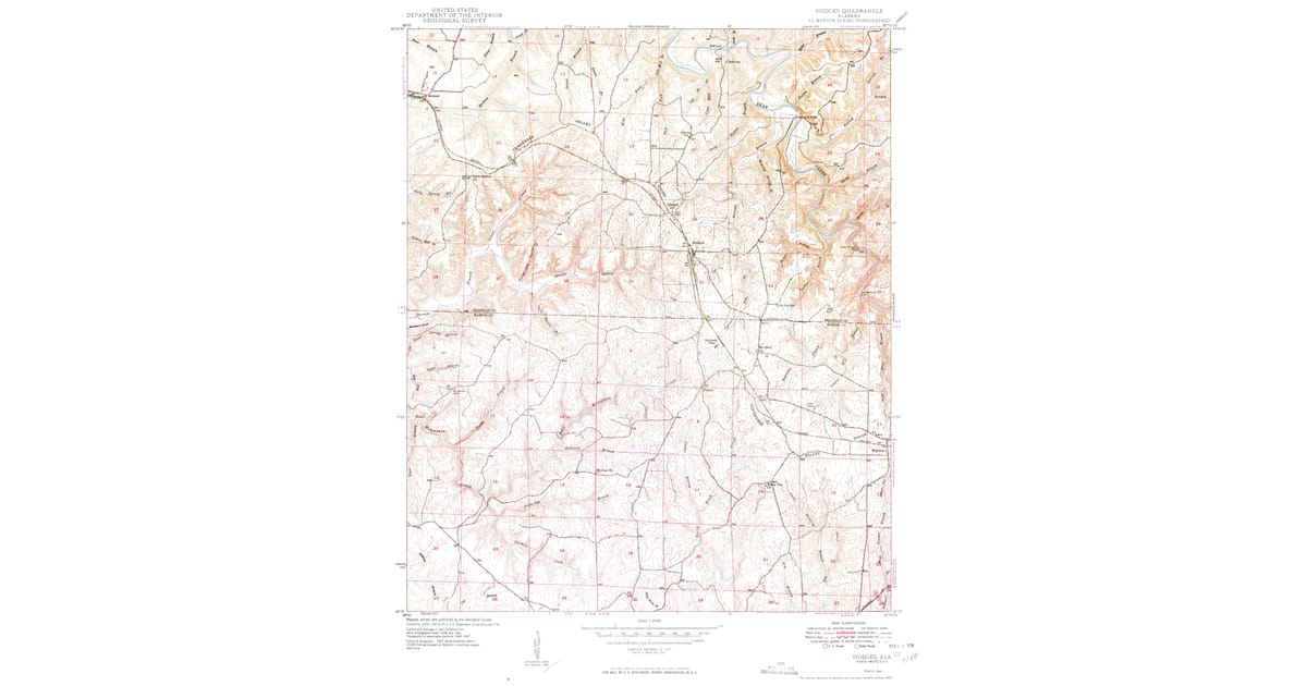 1949 Map of Hodges, AL — High-Res | Pastmaps