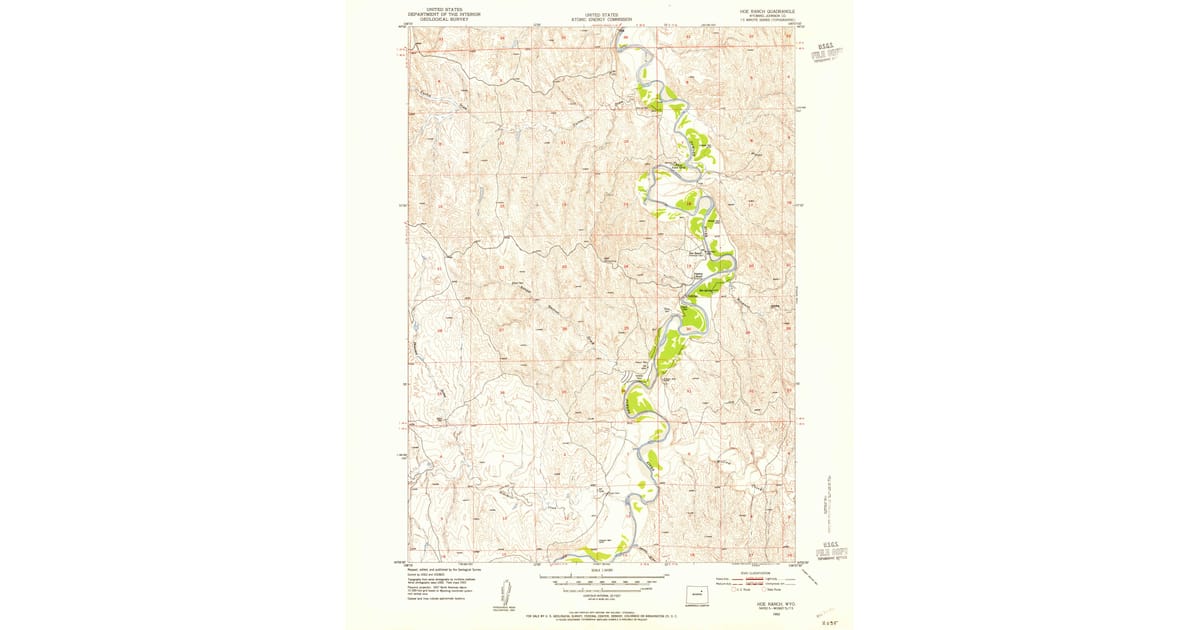 1953 Map of Hoe Ranch, Johnson County, WY — High-Res | Pastmaps