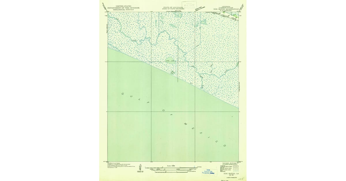 1946 Map of Hog Bayou NW, Cameron Parish, LA — High-Res | Pastmaps