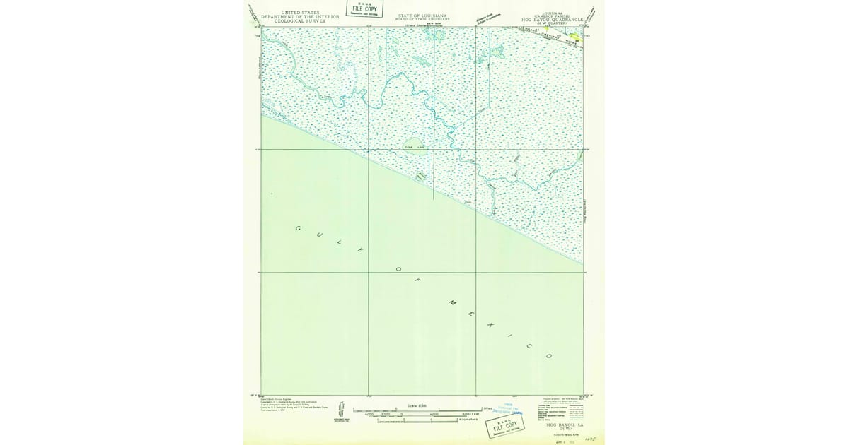 1949 Map of Hog Bayou NW, Cameron Parish, LA — High-Res | Pastmaps