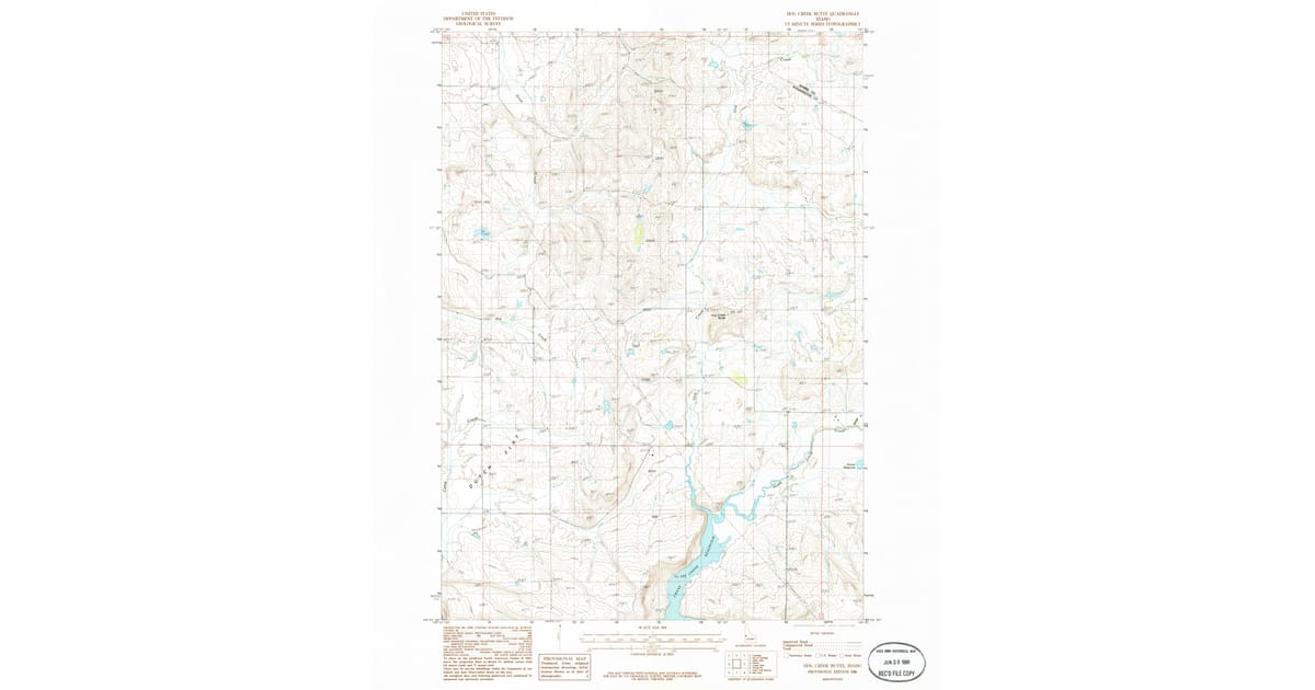 1986 Map of Hog Creek Butte, Washington County, ID — High-Res | Pastmaps