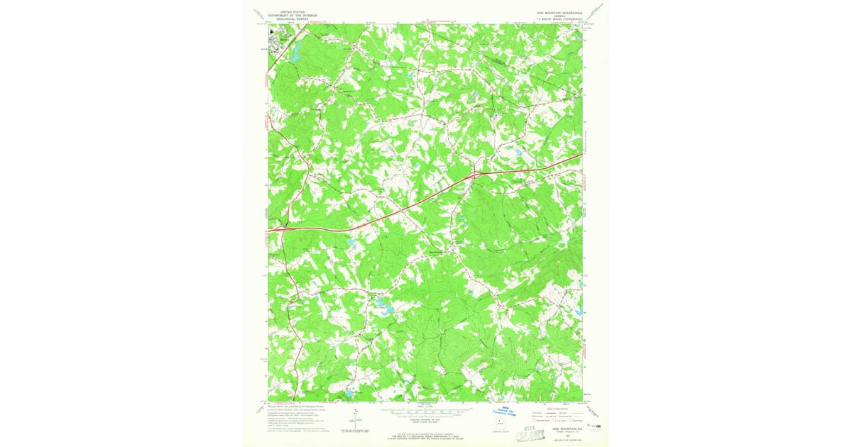 1964 Map of Hog Mountain, Gwinnett County, GA — High-Res | Pastmaps
