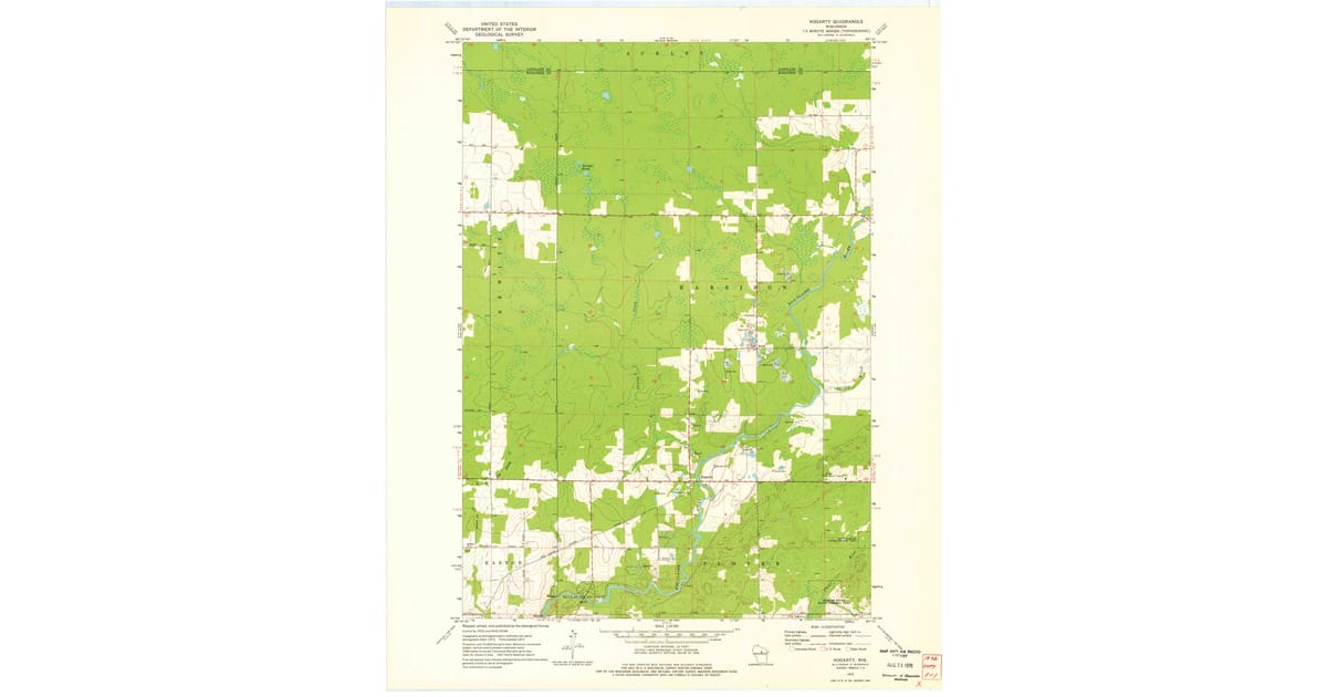 1973 Map of Hogarty, Marathon County, WI — High-Res | Pastmaps