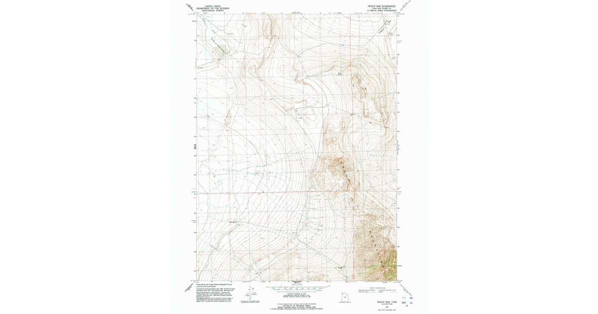 1991 Map of Hogup Bar, Box Elder County, UT — High-Res | Pastmaps
