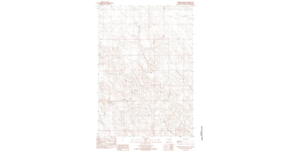 1982 Map of Hohrman Ranch, Stanley County, SD — High-Res | Pastmaps