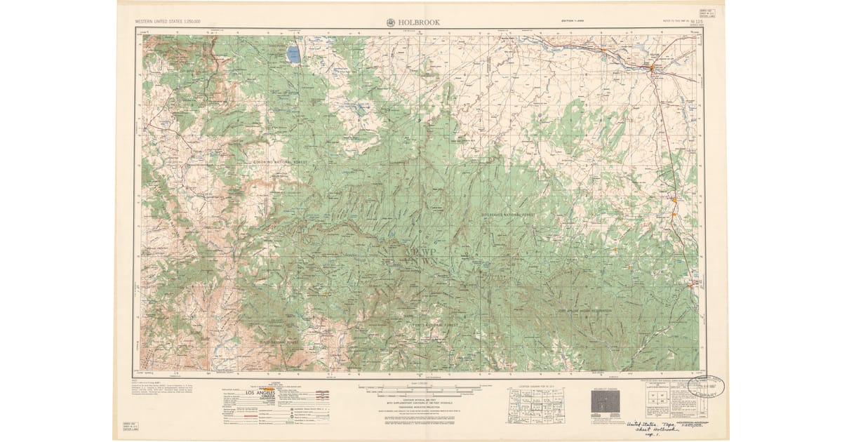 1957 Map of Holbrook, AZ — High-Res | Pastmaps