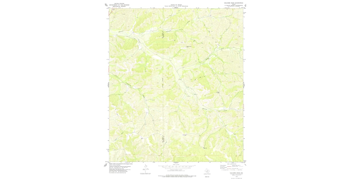 1978 Map of Holcomb Draw, Edwards County, TX — High-Res | Pastmaps