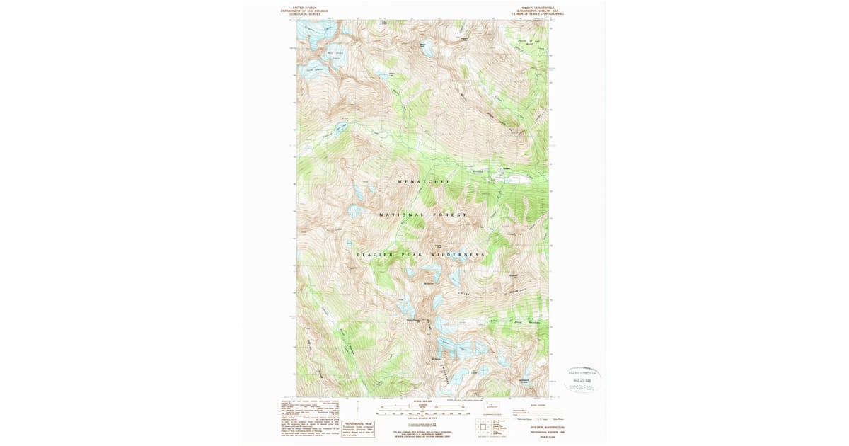 1988 Map of Holden, Chelan County, WA — High-Res | Pastmaps