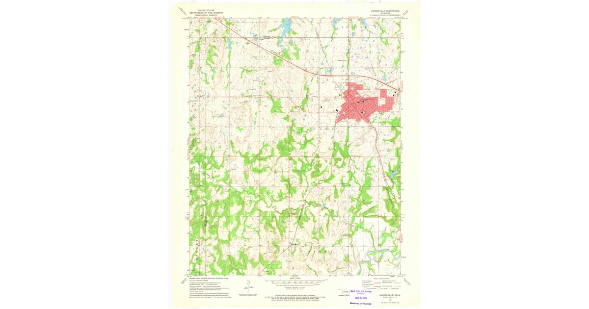 1972 Map of Holdenville, OK — High-Res | Pastmaps