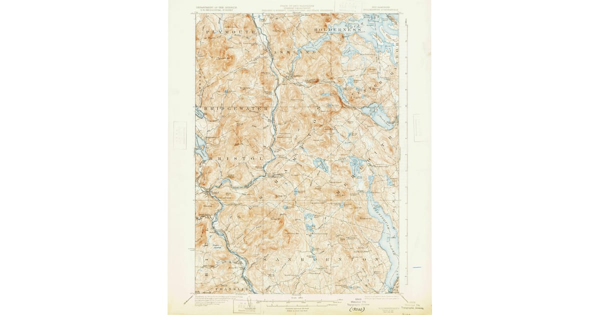 1927 Map of Holderness, Belknap County, NH — High-Res, 1931 Print ...