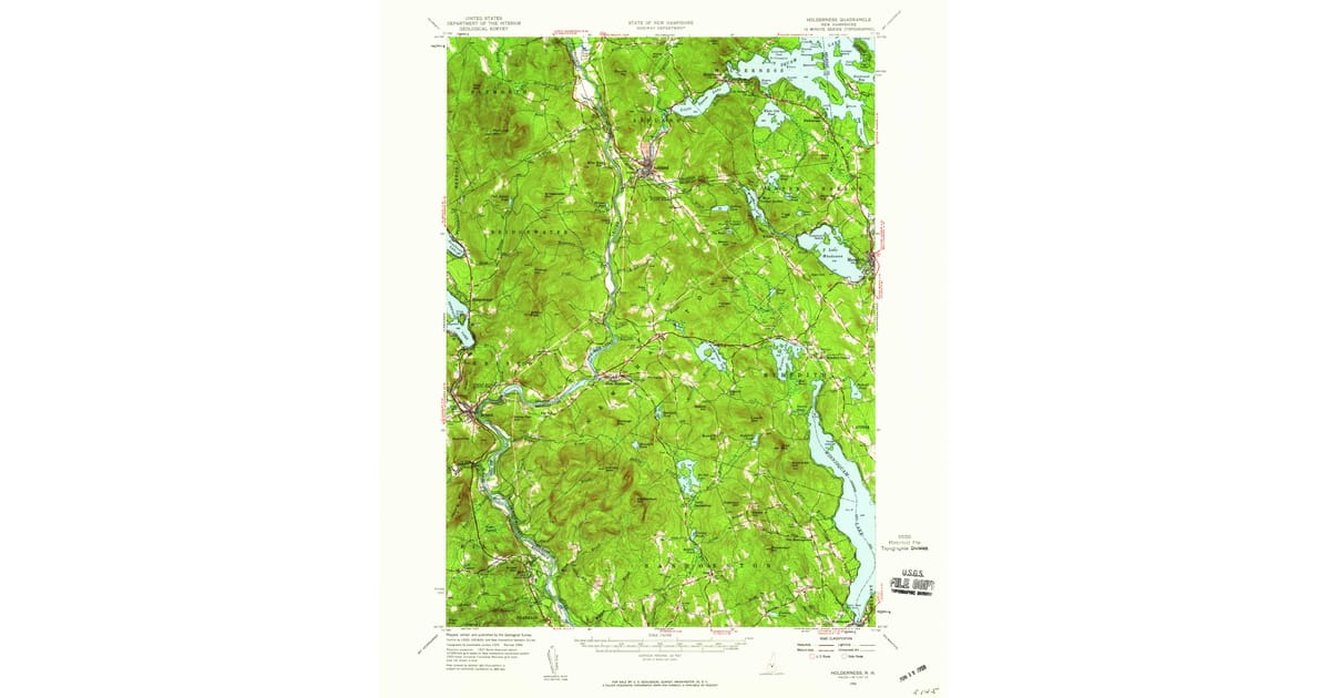 1956 Map of Holderness, Belknap County, NH — High-Res | Pastmaps