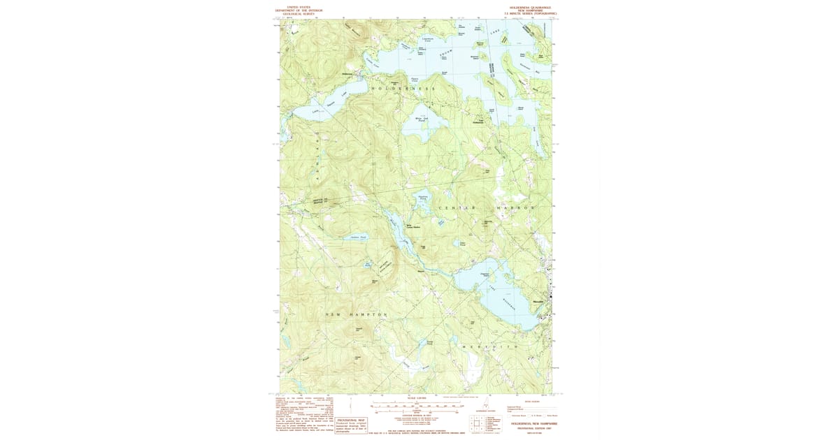 1987 Map of Holderness, Belknap County, NH — High-Res | Pastmaps