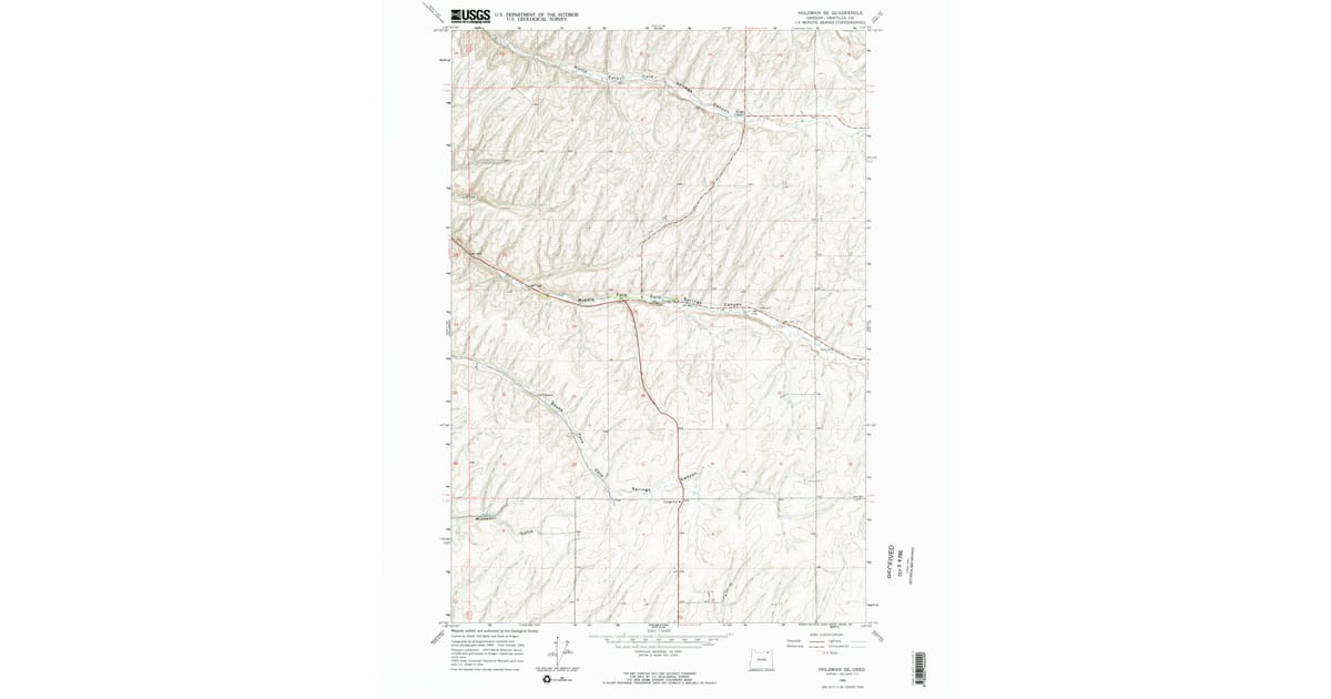 1966 Map of Holdman SE, Umatilla County, OR — High-Res | Pastmaps