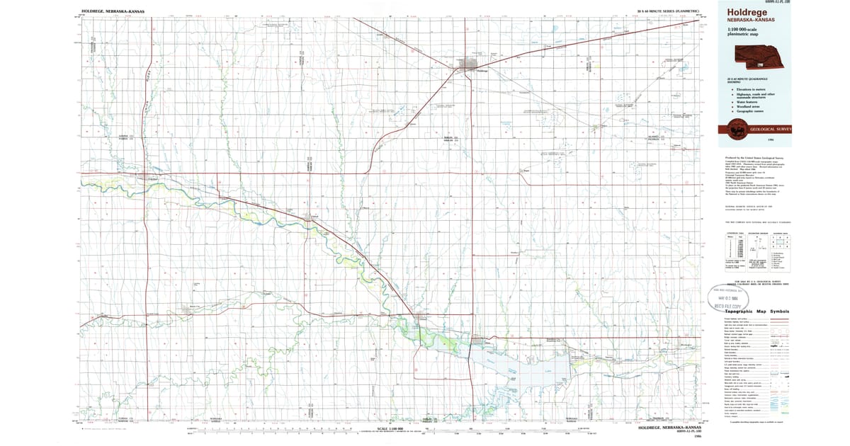 1986 Map of Holdrege, NE — High-Res | Pastmaps