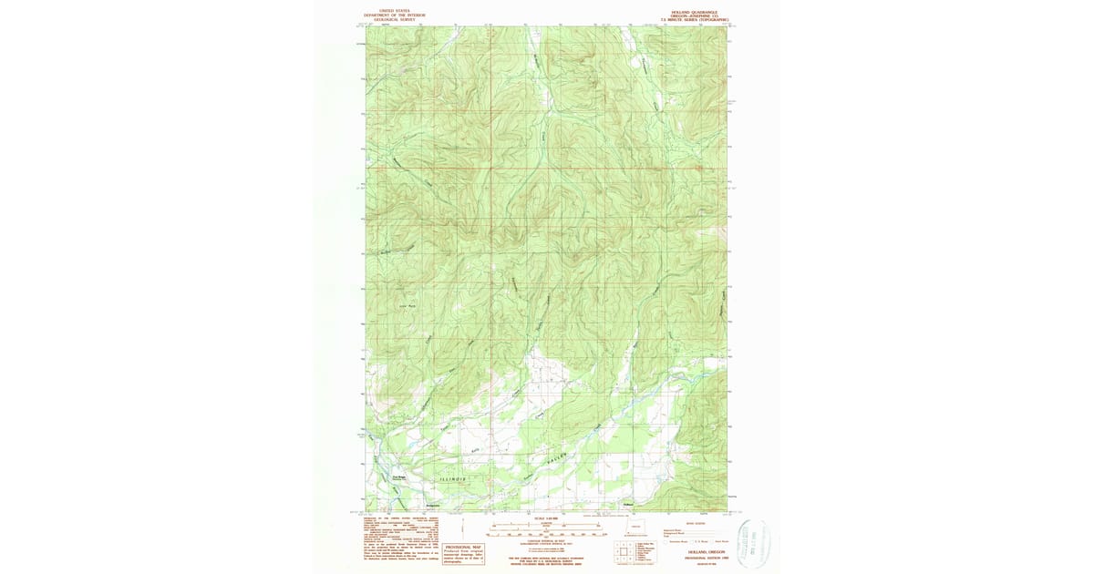 1989 Map of Holland, Josephine County, OR — High-Res | Pastmaps
