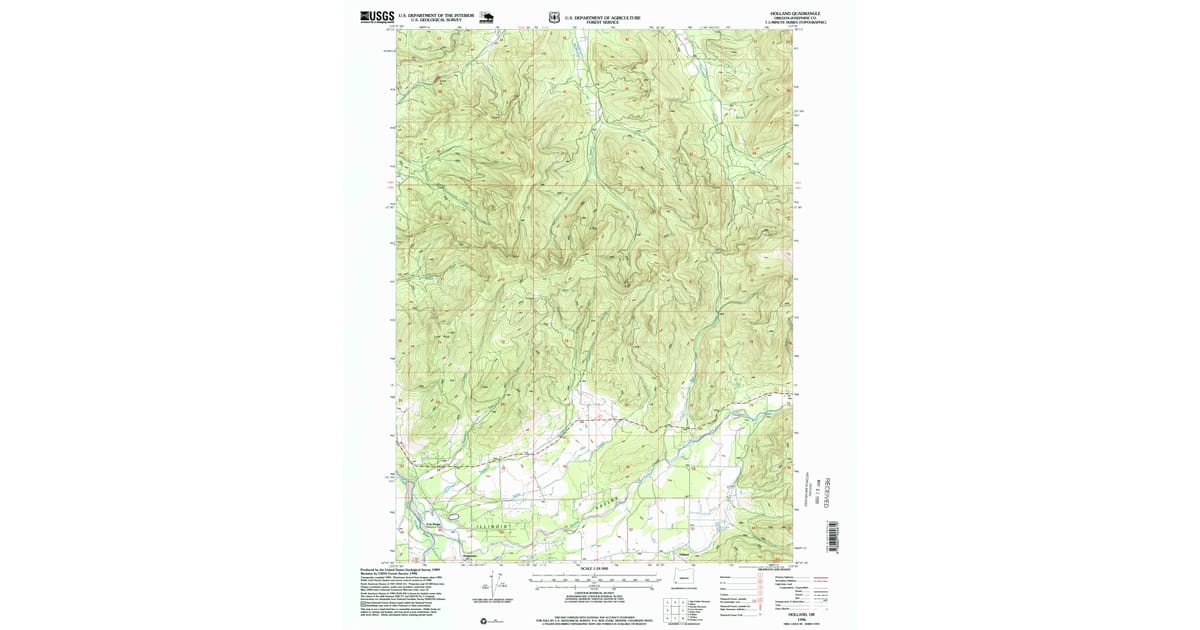 1996 Map of Holland, Josephine County, OR — High-Res | Pastmaps